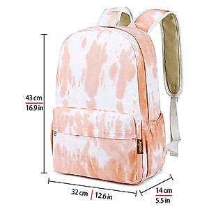 Canvas School Bag Backpack Girls or boy, Ranibow Style Unisex Fashionable Canvas Zip Backpack School College Laptop Bag for Teens Girls Students Casual Lightweight Travel Daypack Outdoor(Orange)