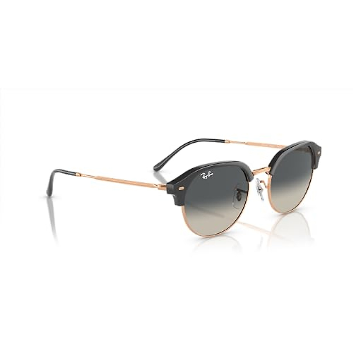 Ray-Ban RB4429 Round Sunglasses, Dark Grey On Rose Gold/Grey Gradient, 53 mm