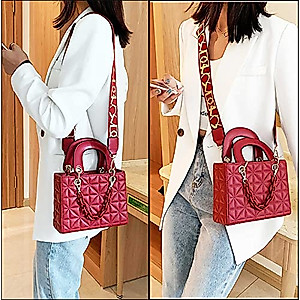 AyTotoro Purses and Handbags for Women Fashion Ladies PU Leather Top Handle Satchel Shoulder Tote Quilted Crossbody Bags (small Burgundy)