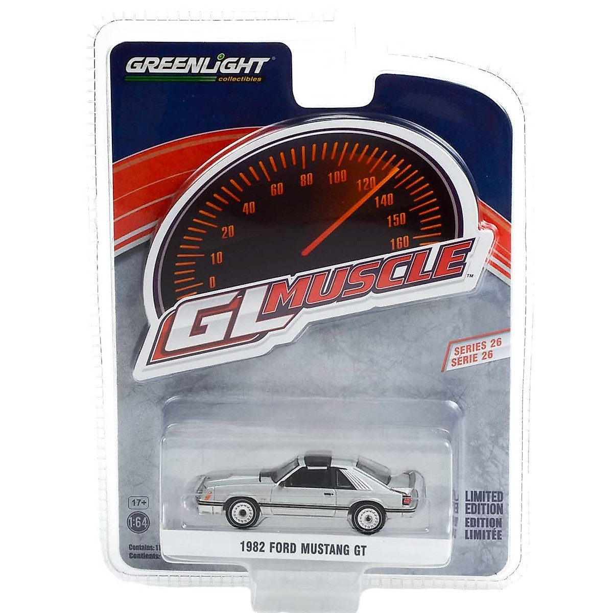 Greenlight 13310-D GreenLight Muscle Series 26-1982 Mustang GT - Silver Metallic 1:64 Scale Diecast