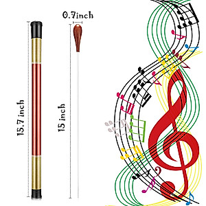 Yeshone 15 Inch Music Conducting Baton with Case Conductor Baton Orchestra Rosewood Handle Music Conductor Baton Lightweight Choir Director Baton for Choral Symphony Concert(Purple)