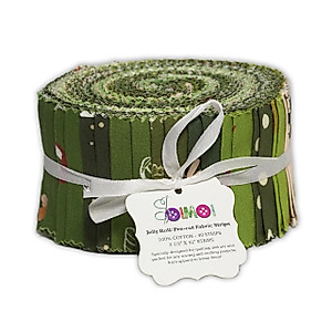 Soimoi 40Pcs Florals Print Cotton Precut Fabrics for Quilting Craft Strips 2.5 x 42 inches Jelly Roll