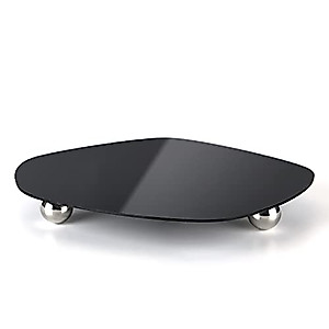 Irregular Acrylic Tray Set, Each Set Contains 1 Black Tray and 1 Silver Tray, Each Tray has 3 Stainless Steel Ball feet, Jewelry Tray, Cosmetics Tray,Aroma Oil Tray,Perfume Tray,Snack Tray