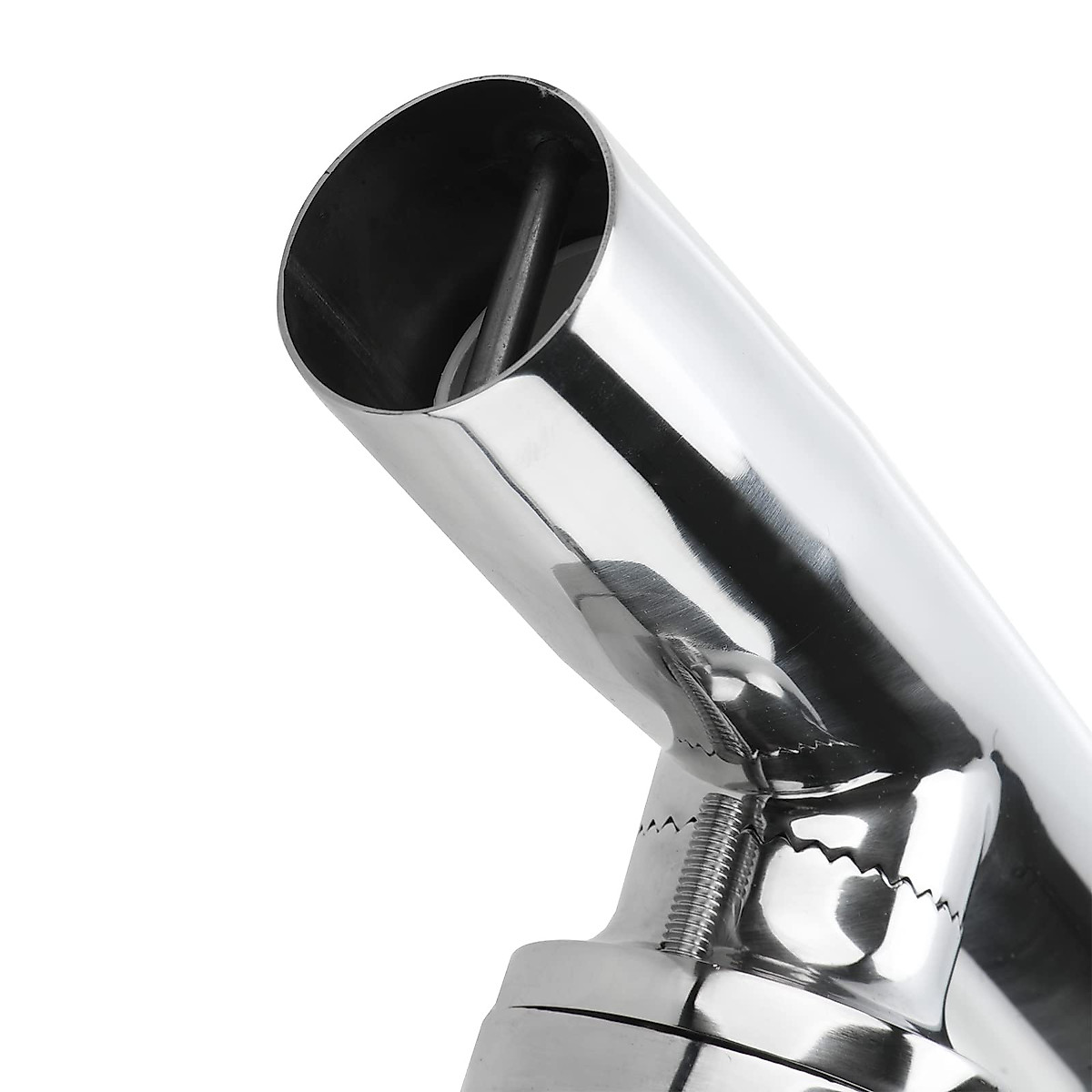 NovelBee 2pcs Boat Fishing Rod Holder,Stainless Tournament Style Clamp on Fishing Rod Pole Holder for Rails 1-1/4" to 2"