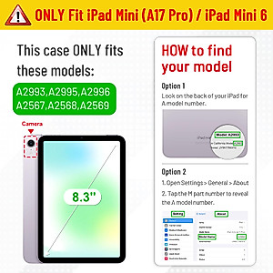 Fintie Rotating Case for iPad Mini 7 (A17 Pro, 7th Generation) 2024 / iPad Mini 6 (6th Gen) 8.3 Inch - 360 Degree Swiveling Stand Protective Back Cover, Auto Wake/Sleep, Purple