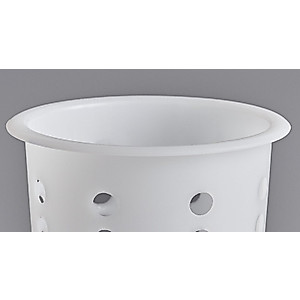 Soro Essentials- Set of 4 Plastic Flatware Cylinders White Color- Utensil Holders Silverware Utensil Drying Cylinders Home Kitchen Daily Use Utensil Drainer Silverware Caddy Organizer