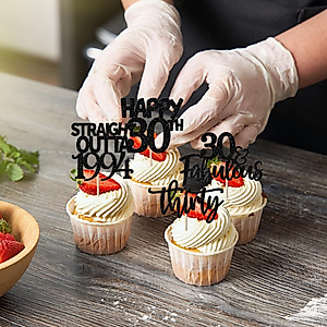 24 Pack 30th Birthday Cupcake Toppers Thirty Awesome Since 1994 Straight Outta 1994 Cupcake Picks 30 Fabulous Cake Decorations for 30th Birthday Anniversary Party Black