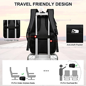 Kuosdaz Travel Laptop Backpack for Men, Bookbags for Men Women, Casual Back Pack with USB Charging Port, Water Resistant Business Work Bag, Casual Daypack Fits 15.6 Inch Laptop, Grey