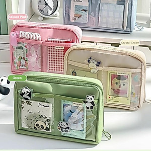 WUDFUME Large Capacity Pencil Case with Multiple Pockets Light Portable Pencil Case (Pink), White