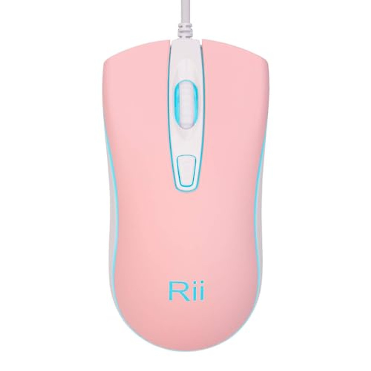 Rii Wired Mouse, USB Computer Mouse,RGB Optical Office Mice for PC,Computer,Laptop,Desktop,Windows,Chromebook (Pink)