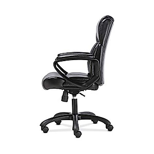 HON Sadie Mid-Back Executive Chair, with Fixed Padded Arms, PACKS, Black