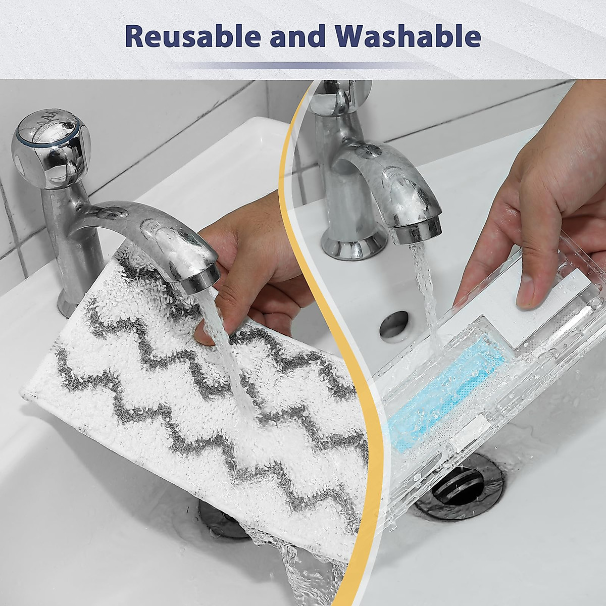 Steam Mop Replacement Pads for Shark Vacmop - 4 Pack Reusable Mop Pads - Compatible with Shark Vacmop VM252, VM250, VM200, VM190 Models - Washable Vacuum Mop Pad Refills - Suitable for All Hard Floors