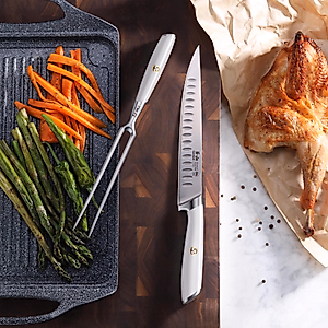 Cangshan L1 Series 1026962 German Steel Forged 2-Piece Carving Set, White