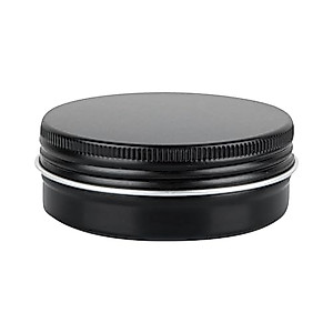 Restaurantware RW Base 2 Ounce Tin Storage Boxes 10 Round Tin Boxes With Lids - Durable Screwable Lids Black Aluminum Storage Containers Customizable Fits Mints Pills Or Herbs