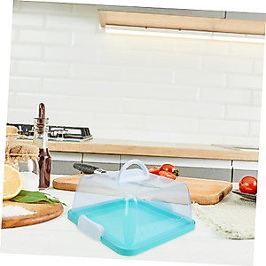 Homoyoyo Cheesecake Cake Carrier with Lid and Handle Large Cake Storage Container Holder Portable Cupcake Carrier Keeper Box Square Cake Stand Serving Tray for Transport Sky- blue Cupcake Holder