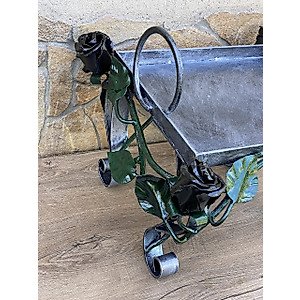 Breakfast in bed tray, table, iron anniversary gift for her, rose, floral, serving tray, coffee table, iron gift, iron gift for her, bed tray, tray