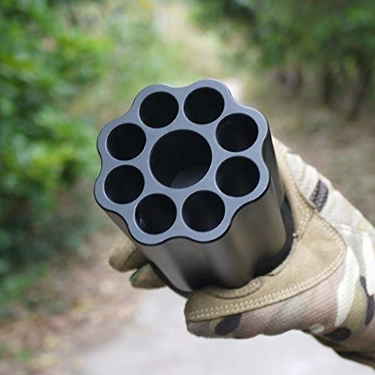 QIAN76 Rotating Revolver Pen Holder, Gun Cylinder Pen Holders, Favorite Pencil Holder and Perfect Stationery Supplies (Black)