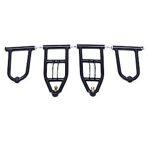 MuChaIOAK 340mm Front Suspension Arm Kit Upper/Lower A Arm Steering Strut Knuckle Spindle 3 STUD Wheel Hub, Upper Lower Swing Arm And Front Suspension Shock For ATV/Quad Bike/Buggy/Go Kart