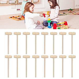 Jeanoko Kids Hammer Wood, 30pcs Mini Wooden Hammer Kids Toys Wooden Crab Lobster Mallet Small Wooden Mallet for Breakable Chocolate Heart