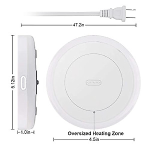 BESTINNKITS White Smart Coffee Auto On/Off Gravity-Induction Mug Office Desk Use, Candle Wax Cup Warmer Heating Plate (Up to 131F/55C), Middle…