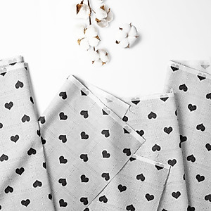 Bacati - 2 Pack Love/Aztec/Arrows/Hearts Silky Soft Breathable 100% Cotton Muslin Baby Crib Fitted Sheets - Fits Standard 28 x 52 x 5 Crib & Toddler Mattresses (Hearts Black)