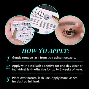 Ardell False Eyelashes Soft Touch Individuals Knot-Free Medium Black 4 Pack