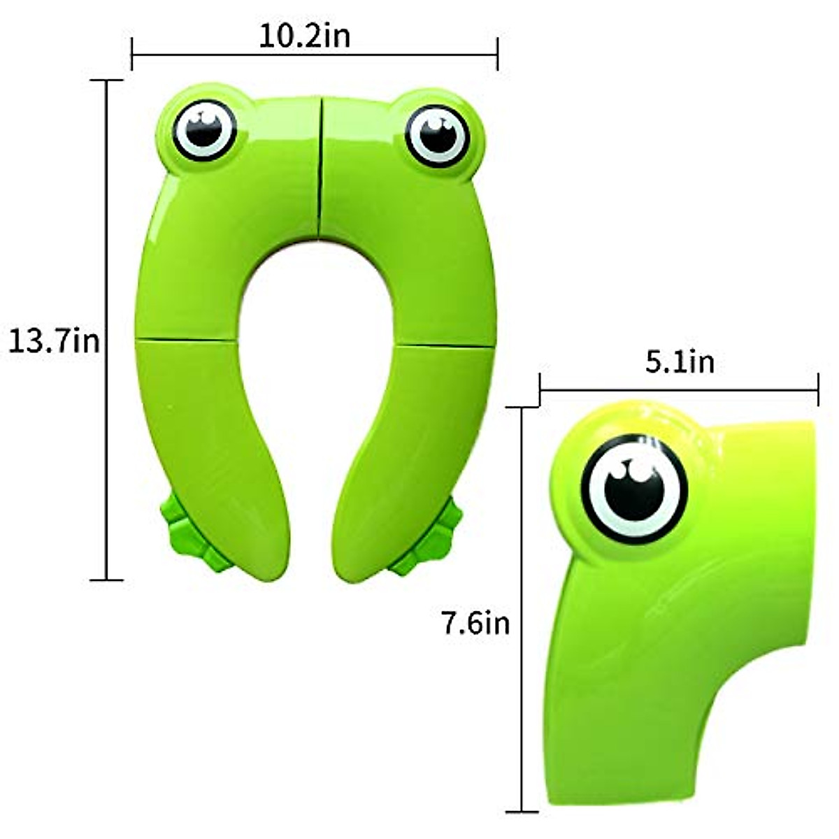 Travel Potty Seat for Toddler - Folding Toilet Seat Cover Travel Potty Training seat for Baby Boy Girl Toddler Kid Upgrade 6 Non Slip Pad FABUDERFUL