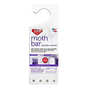 Enoz Lavender Scented Moth Bar, Kills Clothes Moths, Carpet Beetles, Eggs and Larvae, 6 oz Bar (Pack of 6)