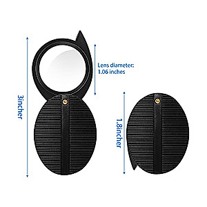 10X Folded Pocket Magnifier Mini Magnifying Glass Handheld Rotating Magnifier for Reading Newspaper, Book, Magazine, Science Class, Hobby, Jewelry (15)