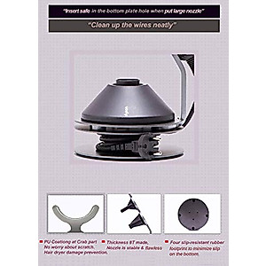 Supersonic Hair Dryer Premium Stand Holder ( Crab part : PU Coating) with Veil Cord Stand Organizer arrangement, Invisible Wire Storage Bathroom & Bedroom Stand Holder [Upgrade]