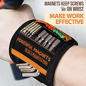 Tool Gifts for Men Magnetic Wristband - Stocking Stuffers Cool Gadgets Gift Ideas for Dad Him Husband Women on Fathers Day Christmas Valentines, Tool Belt Screw Holder Wrist Band with 15 Strong Magnet