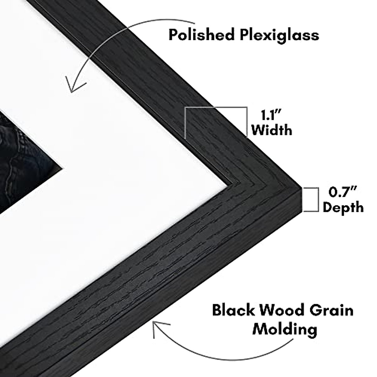 Americanflat 18x24 Poster Frame in Black - Use as 12x18 Picture Frame with Mat or 18x24 Frame Without Mat - Wide Engineered Wood Frame, Plexiglass Cover, and Hanging Hardware for Wall