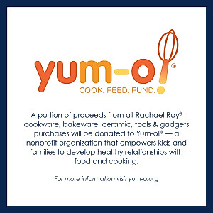 Rachael Ray 87631-T Cucina Hard Anodized Nonstick Skillet with Helper Handle, 14 Inch Frying Pan, Gray/Red