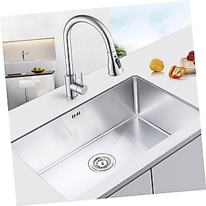 Housoutil 4 Pcs Water Leak Hair Sink Drain Covers and Strainers Sink Strainer Sink Draining Plugs Toilet Sink Bath Sink Large Wall Sticker Sink Drain Lids Sink Hair Food Tub Stainless Steel