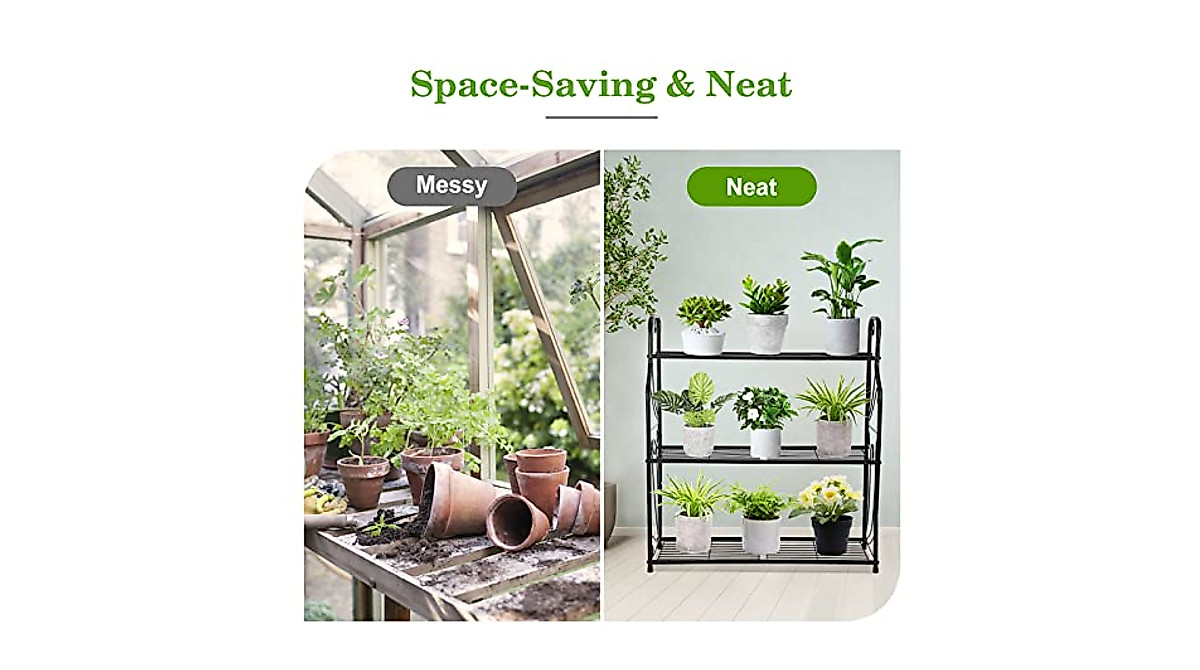 Citfis Plant Stand Rack 3 Tier Indoor Outdoor Metal Plant Stand ...