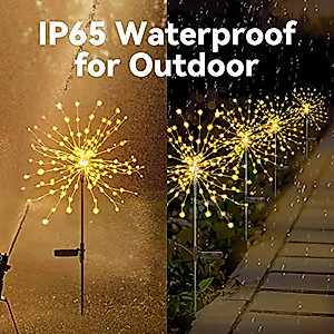 Lanthium Firework Solar Lights Outdoor, 6 Packs with 630 LEDs and Flexible Copper Wire, 2 Lighting Modes Solar Firework Lights Outdoor Waterproof for Garden, Landscape, Passage, Decor