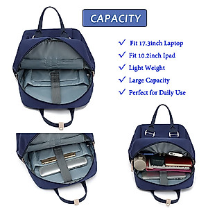 FUXINGYAO Women Laptop Backpack, Durable Travel backpack with Headphone Cable Hole, Anti Theft Backpack for Fits 15.6 Inch Notebook,Black