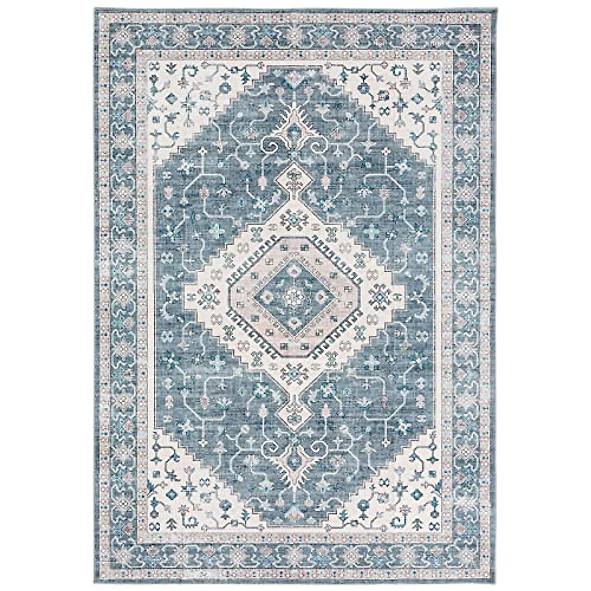 DECOMALL Rina Entryway Rugs, Bohemian Vintage Washable Non Skid Rug for Kitchen, Bathroom,2' x 3',Grey Blue
