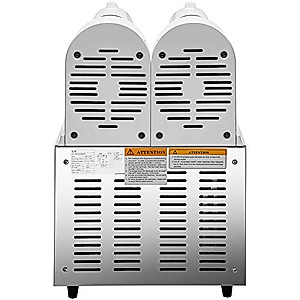 VEVOR Slushy Machine, 3L x 2 Daiquiri Machine Commercial, Single Bowl Frozen Drink Slush Machine, White Commercial Slushie Machine, 340W Frozen Slush Machine, Stainless Steel Home Slush Machine