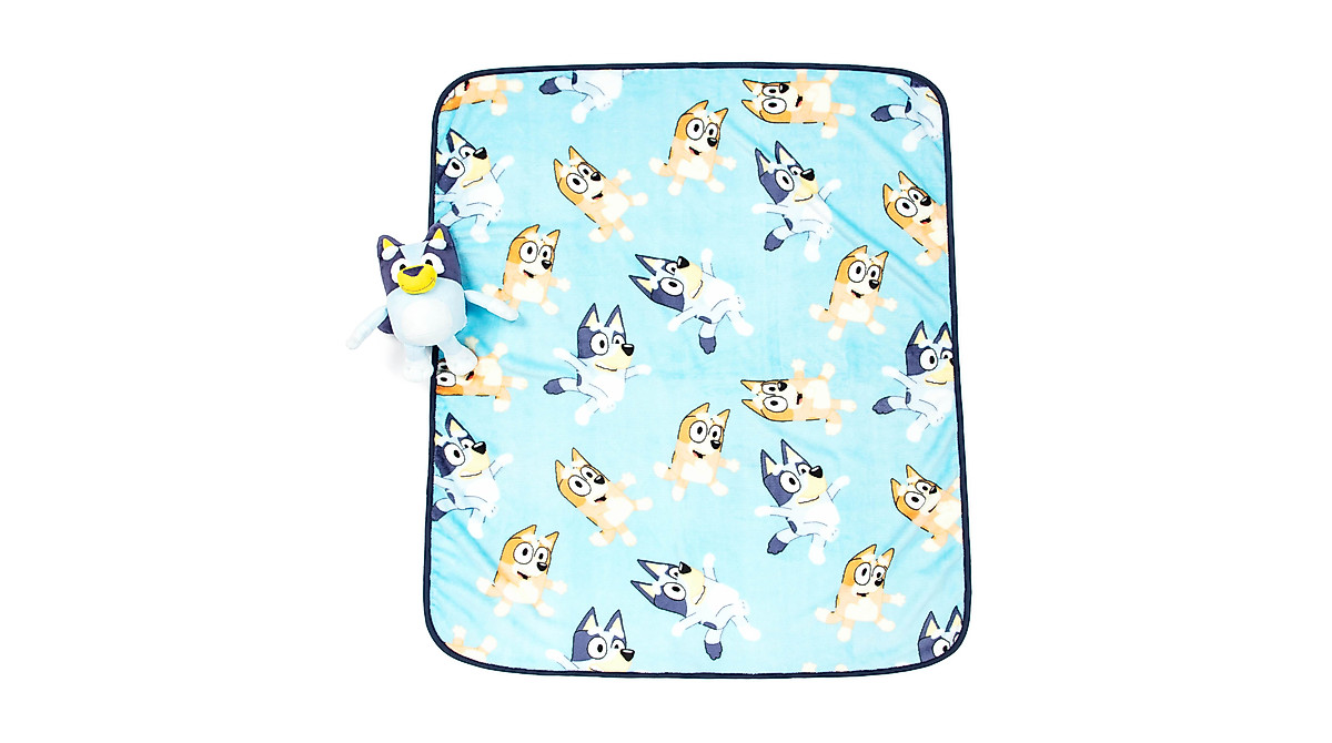 Jay Franco Bluey Plush Mini Pillow & Travel Throw Set