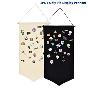Xiaokeis Pin Board, Wall Hanging Brooch Pin Display Organizer, Brooch Display Pins Storage Case, Pennant Hanging Banner Brooch Collection Storage Holder for Men Women(Pins not Included)(Black)