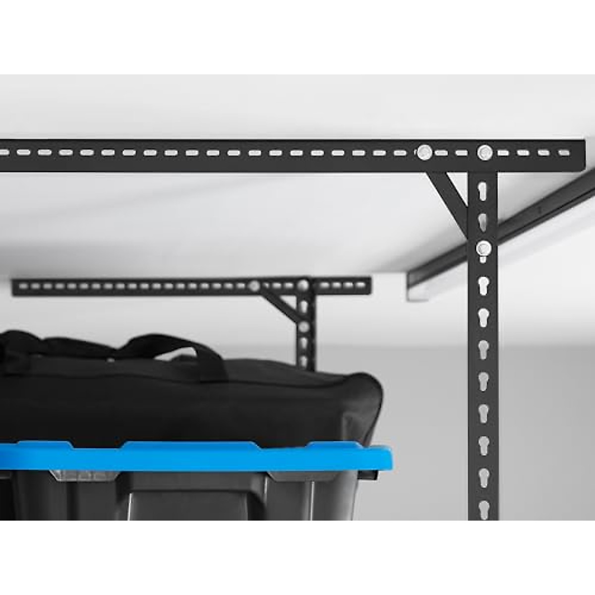 NewAge Products 4 ft. x 8 ft. VersaRac Pro Adjustable Overhead Garage Storage Rack, Heavy Duty Steel Garage Storage Organization, Ceiling Storage Racks, 800lbs Weight Capacity, (Black), 41200