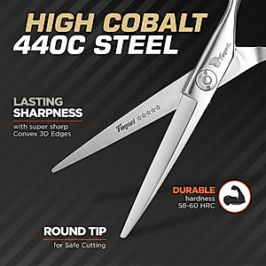 Fagaci Professional Hair Scissors 6” Extremely Sharp Blades, Fine Cutting Blades, Hair Cutting Scissors Professional, Hair Shears, Barber Scissors Set for Men and Women, Haircut Scissors Hair Kit