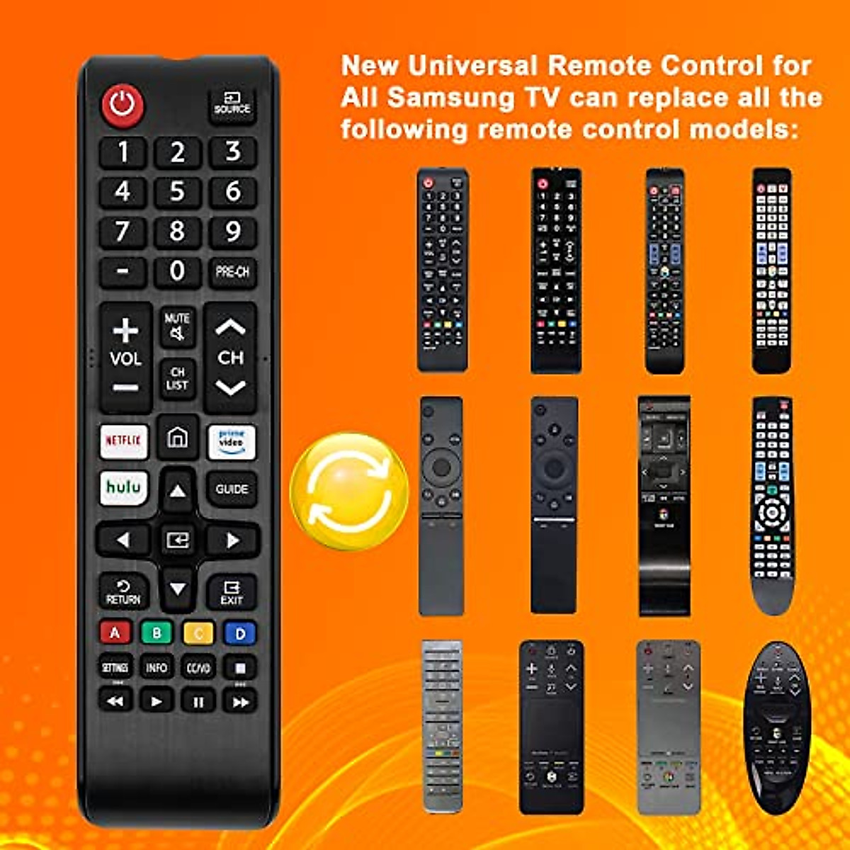 2 PCS New Universal Remote Control for All Samsung TV Remote,Compatible for All Samsung Smart TV, LED, LCD, HDTV, 3D, Series TV.