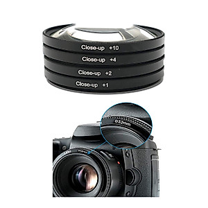 4 Piece 72mm Close-Up Filter Kit (+1, 2, 4, 10 Diopter) for Canon EF-S 18–200mm f/3.5–5.6 Lens