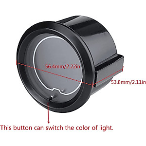 LEVANLIGHT Black 7 Color LED Display 30 PSI Turbo Boost/Vacuum Gauge Kit for Car Truck | 7 Adjustable Color LED | Dual Digital Analog Output | 2-1/16" 52mm