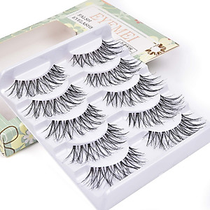 False Eyelashes 5 Pairs Multipack Synthetic Fiber Material 3D Lashes Natural Reusable Lashes for Professional Used for Women Girls by EYEMEI