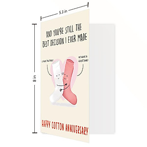 GlightG Happy 2nd Anniversary Card Gifts for Him Her, Funny 2nd Wedding Anniversary card for Women Men, Cotton Anniversary Greeting Card for Husband Wife, Cute 2 Year Anniversary Cards Decorations