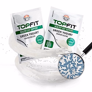 TopTherm Yogurt Starter |Gut Health Probiotic Yogurt Culture Support |DIY Homemade Plain or Greek Yogurt |Dairy Free Yogurt |Non-GMO |No Added Sugar |Works with Any Yogurt Maker - 2 Pack - Makes 2 Qts
