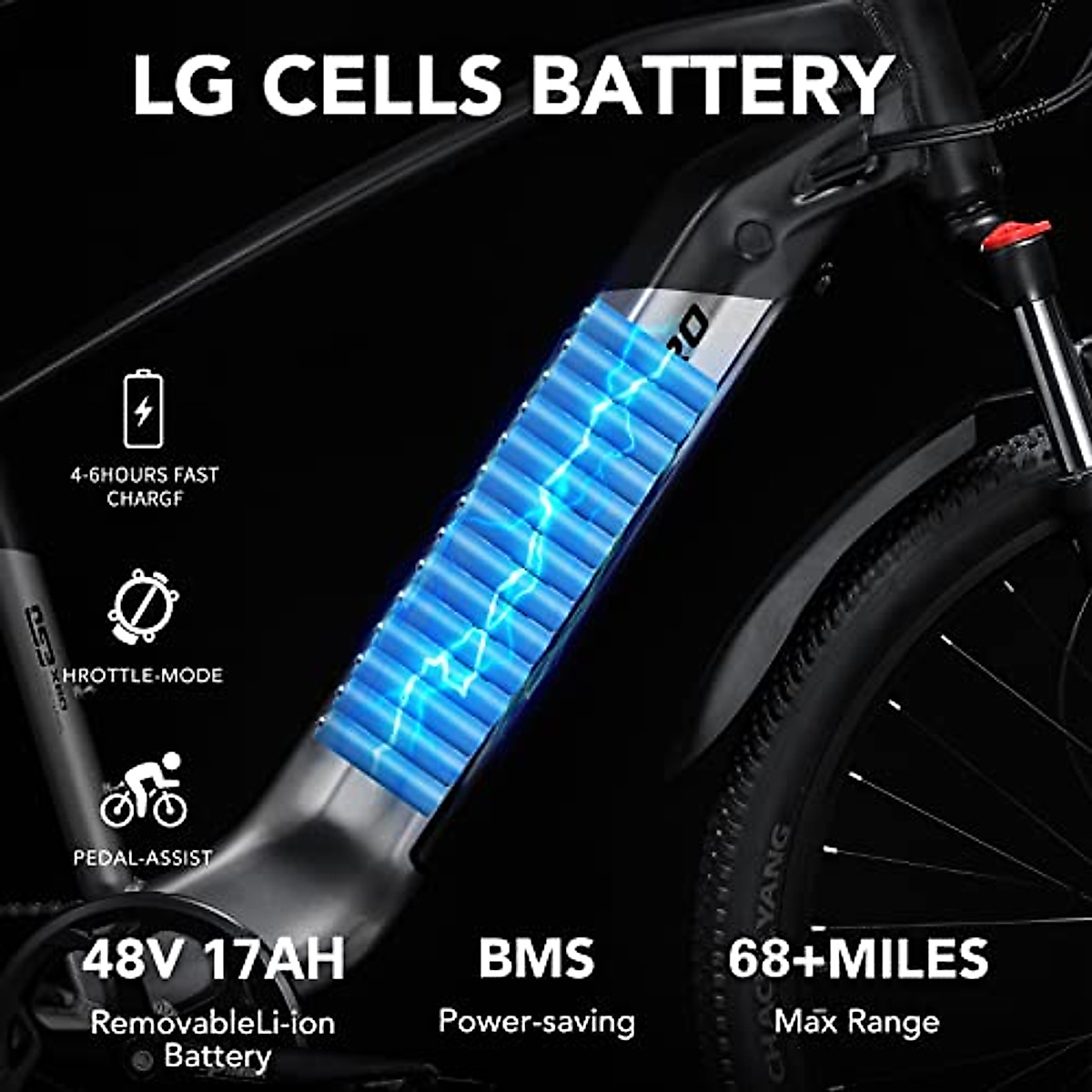 Electric Bike for Adults, 48V 17AH Removable LG Cells Battery Snow Ebike, 29" 750W Brushless Motor 32MPH Mountain Bicycles,Shimano 7-Speed with Hydraulic Disc Brakes Beach Ebike UL Certified
